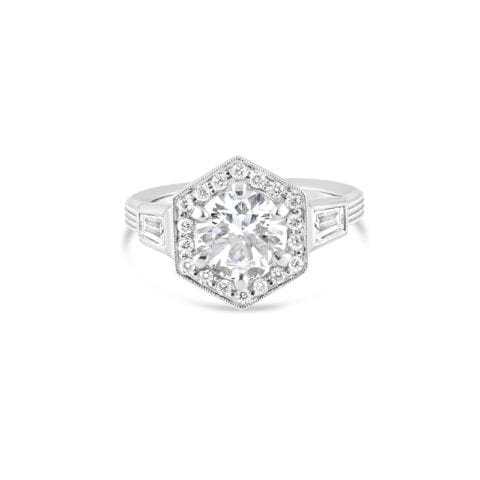 CUSTOM HEXAGON HALO - Sholdt Jewelry Design